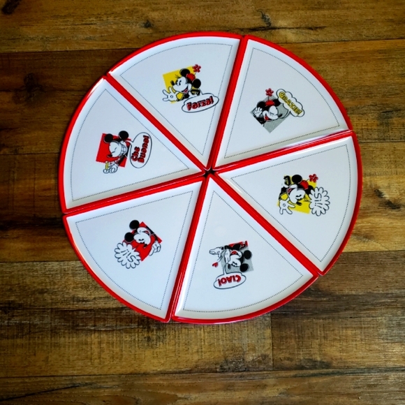 Disney | Dining | Mickey Minnie Mouse Pizza Slice Plates Set | Poshmark
